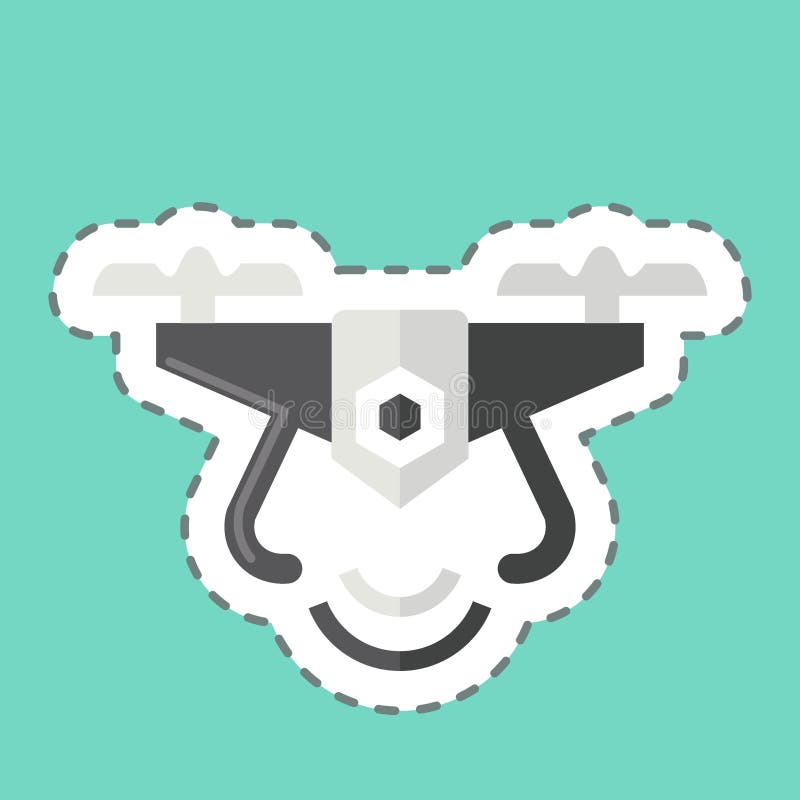 Sticker Line Cut Navigation. Related To Drone Symbol. Simple Design ...