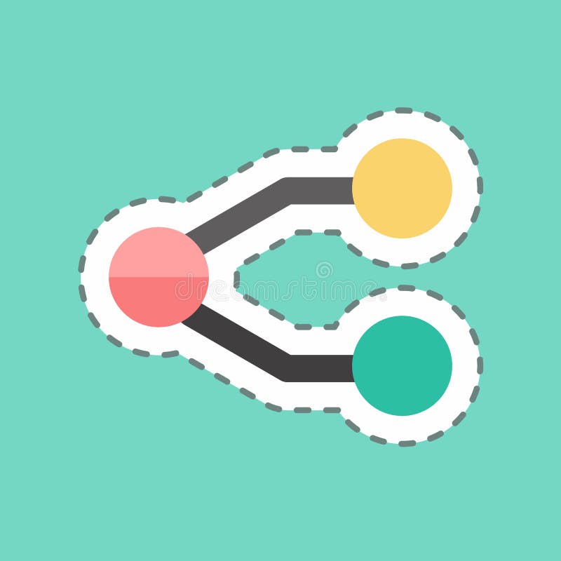 Sticker Line Cut Network. Suitable for Education Symbol. Simple Design ...