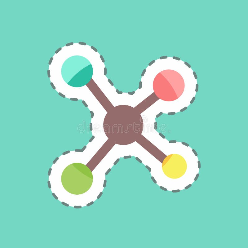 Sticker Line Cut Networks. Suitable for it Services Symbol. Simple ...