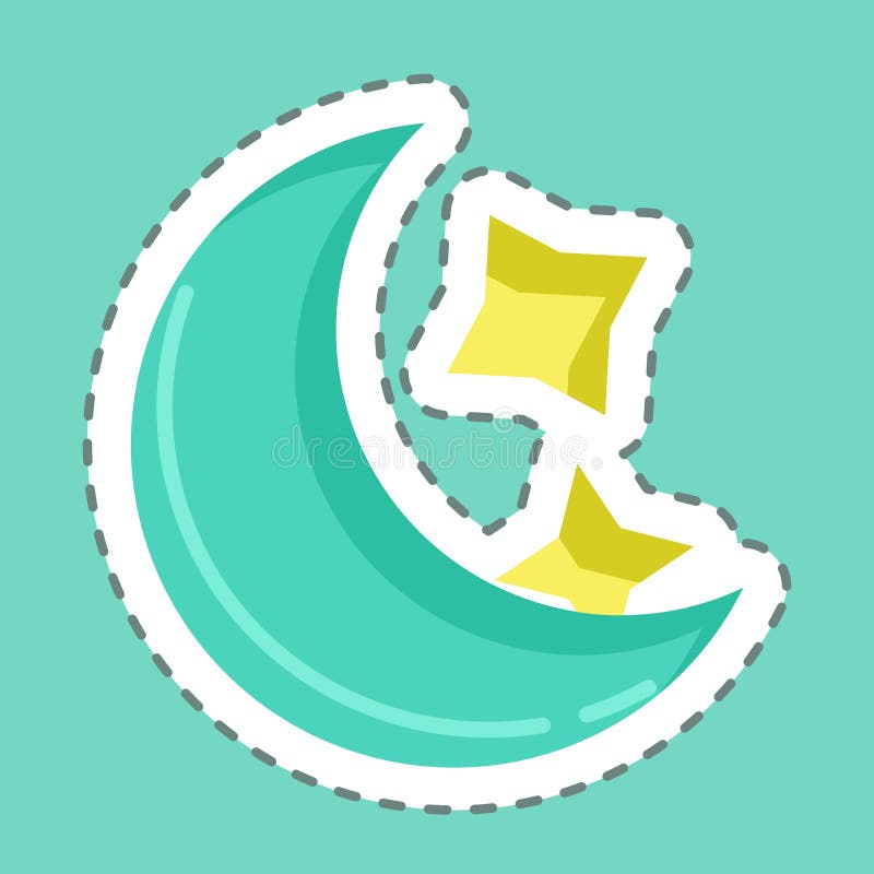 Sticker Night. Suitable for Halloween Symbol. Simple Design Editable ...