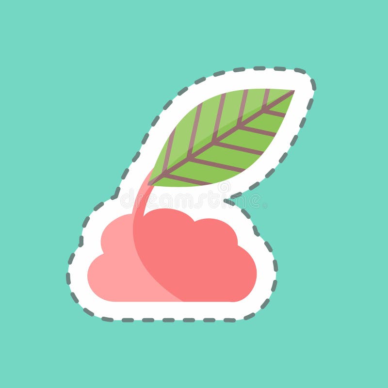 Sticker Line Cut Plantation. Suitable for Spring Symbol. Simple Design ...