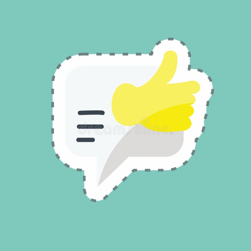 Sticker Line Cut Possitive Feedback. Suitable for Feedback Symbol ...