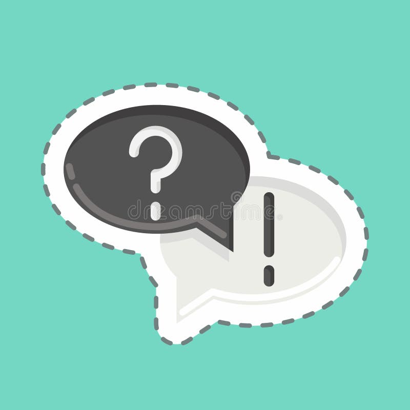 Sticker Line Cut Question and Answer. Related To Education Symbol ...