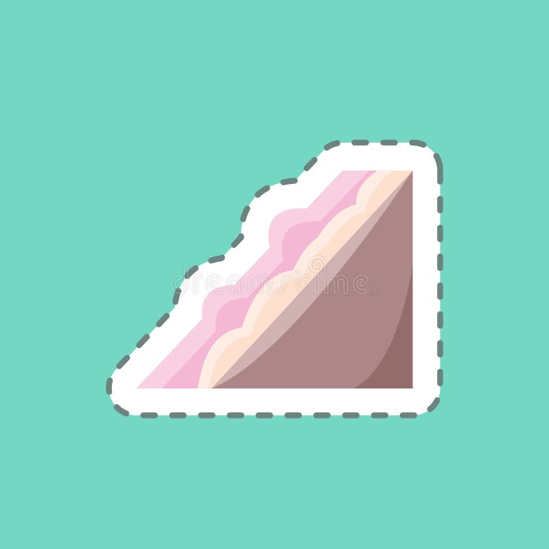 Sticker Line Cut Sandwich. Suitable for Bakery Symbol. Simple Design ...