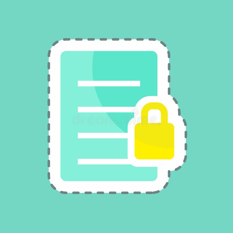 Sticker Line Cut Secure Document. Suitable for User Interface Symbol ...
