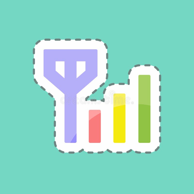 Sticker Line Cut Signals. Suitable for Mobile Apps Symbol. Simple ...