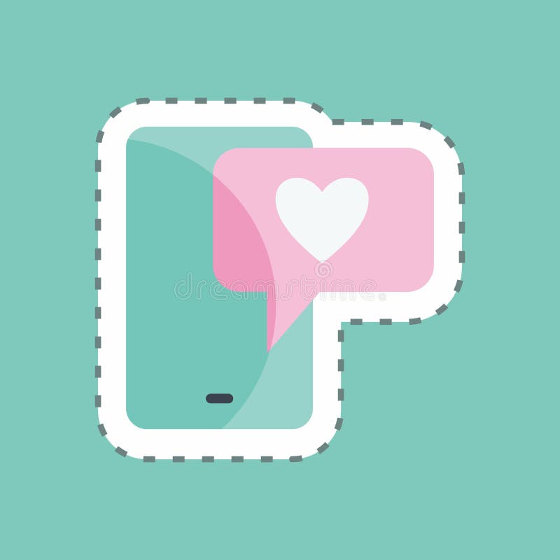 Sticker Line Cut Social Media. Suitable for Feedback Symbol. Simple ...