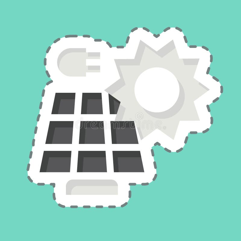 Sticker Line Cut Solar Power. Related To Solar Panel Symbol Stock ...