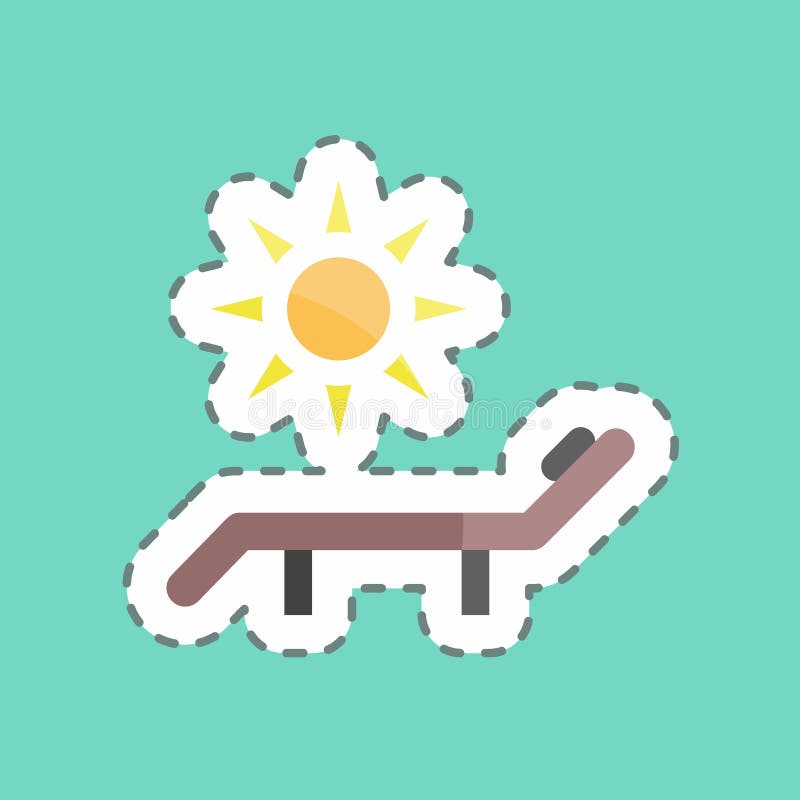 Sticker Line Cut Sun Bathing. Suitable for Spa Symbol. Simple Design ...