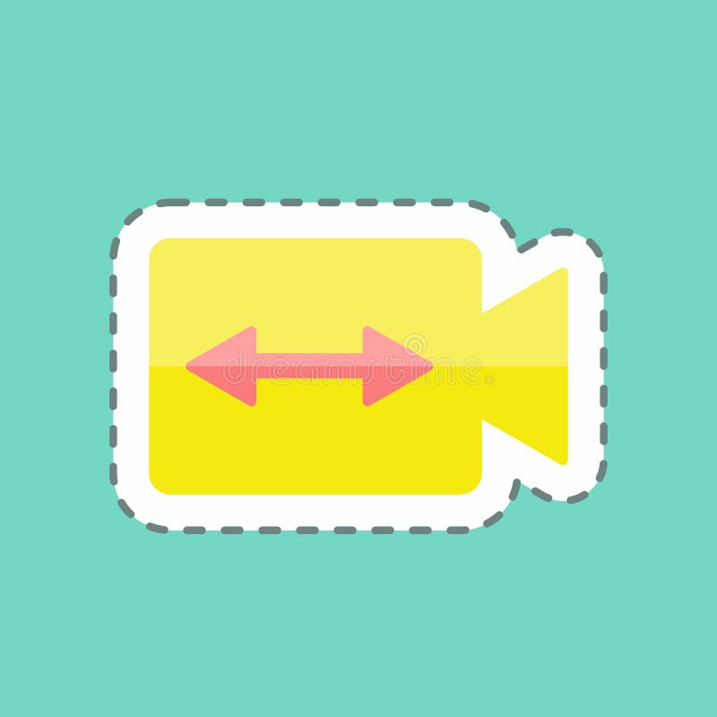 Sticker Line Cut Switch Video. Suitable for Photo Editing Symbol ...