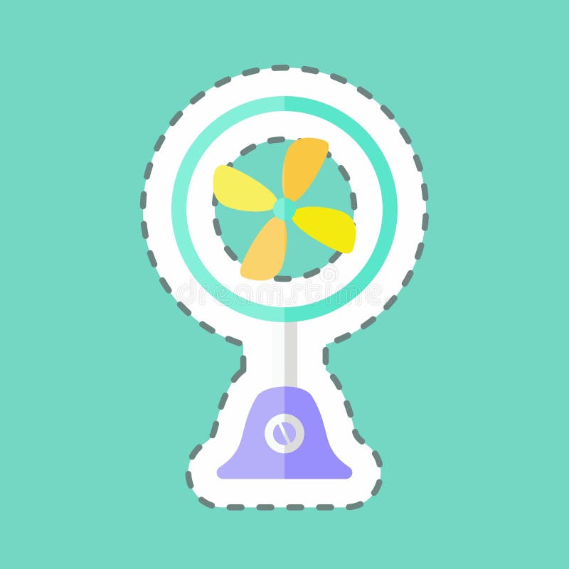 Sticker Line Cut Table Fan. Suitable for Home Symbol. Simple Design ...