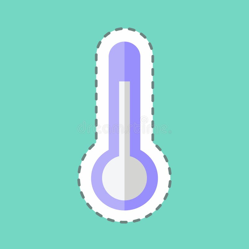 Sticker Line Cut Temperature Check. Suitable for Spring Symbol. Simple ...