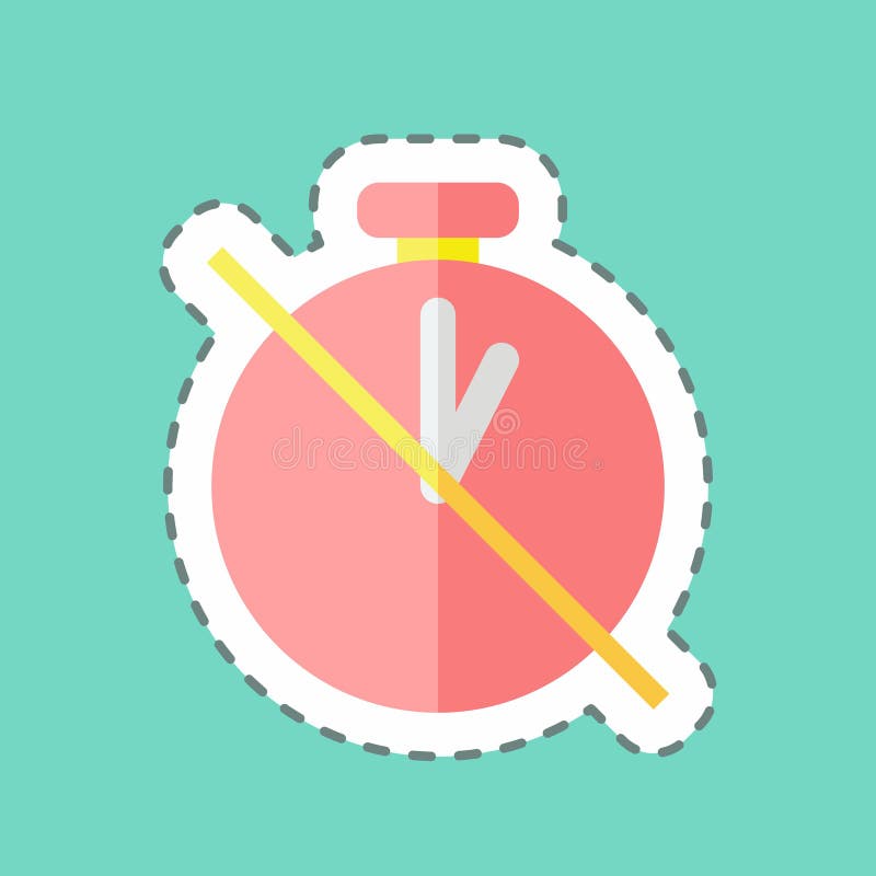 Sticker Line Cut Timer Off. Suitable for Photo Editing Symbol. Simple ...