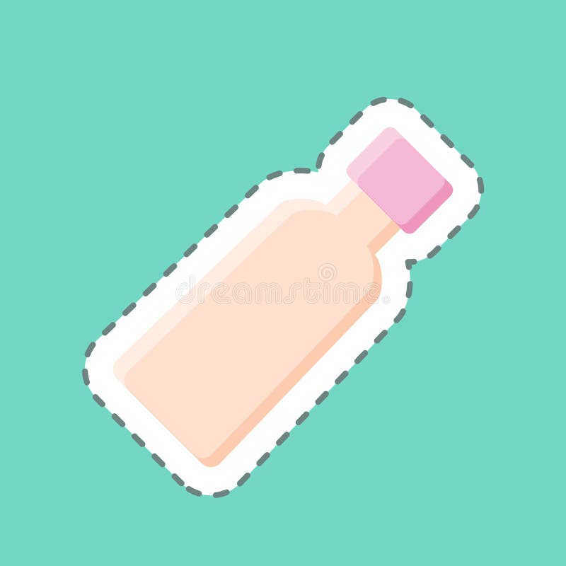 Sticker Line Cut Toothpaste. Suitable for Medicine Symbol. Simple ...