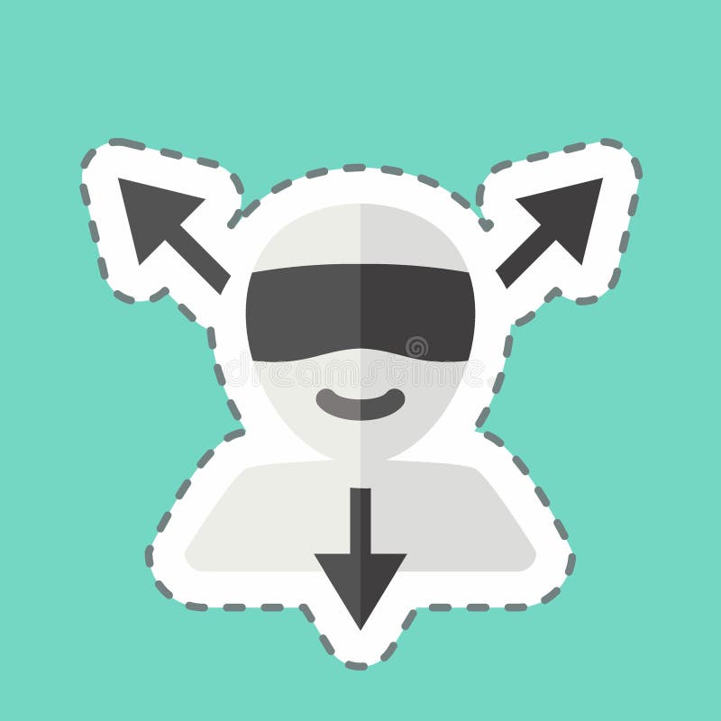 Sticker Line Cut Virtual Reality. Related To 3D Visualization Symbol ...