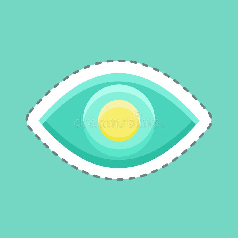 Sticker Line Cut Visible. Suitable for Security Symbol. Simple Design ...