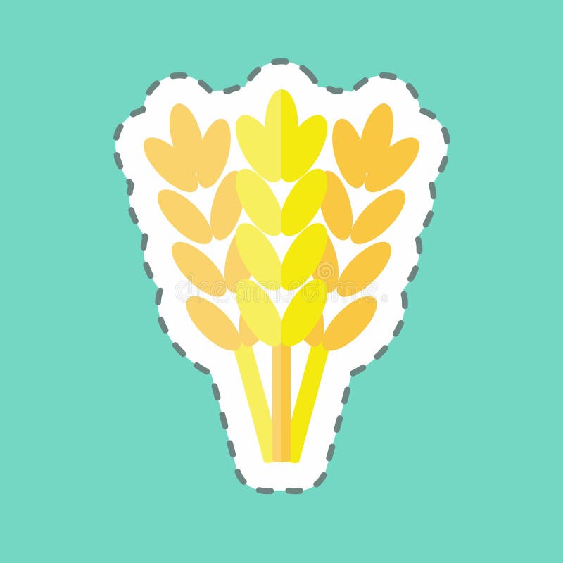 Sticker Line Cut Wheat. Suitable for Garden Symbol. Simple Design ...