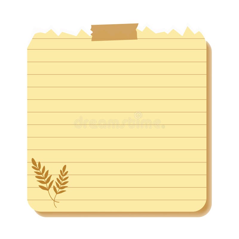 Sticker Lines Notes Cute Theme Autumn Brown Leaves Stock Vector ...