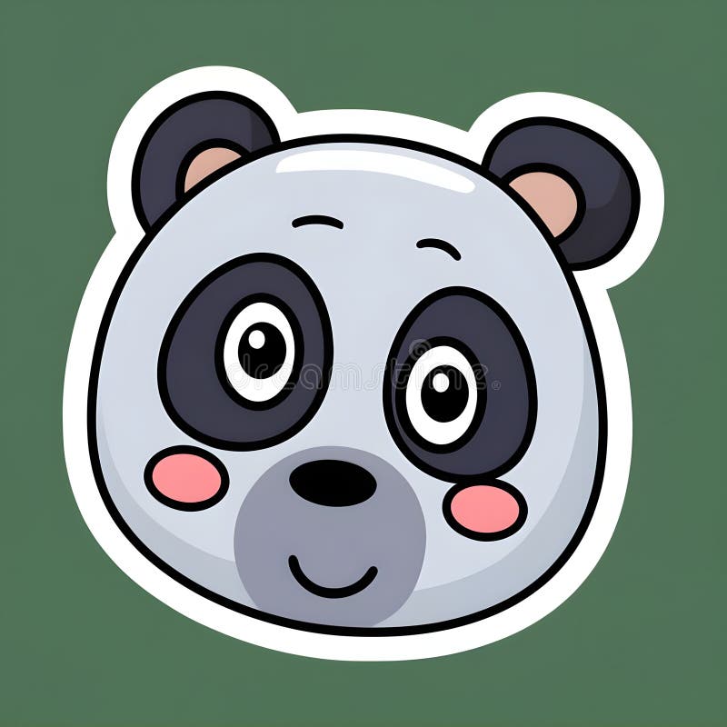Sticker of a Little Cartoon Panda Mascot Stock Illustration - Illustration of joyful, mascot ...