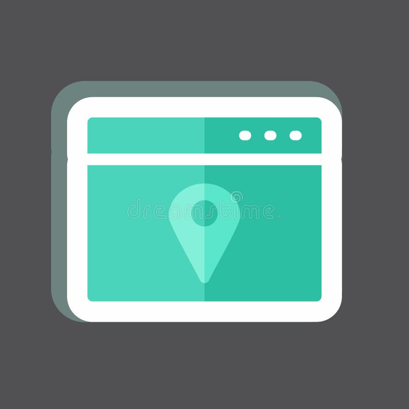 Sticker Location Web Advertising. Suitable for it Services Symbol ...