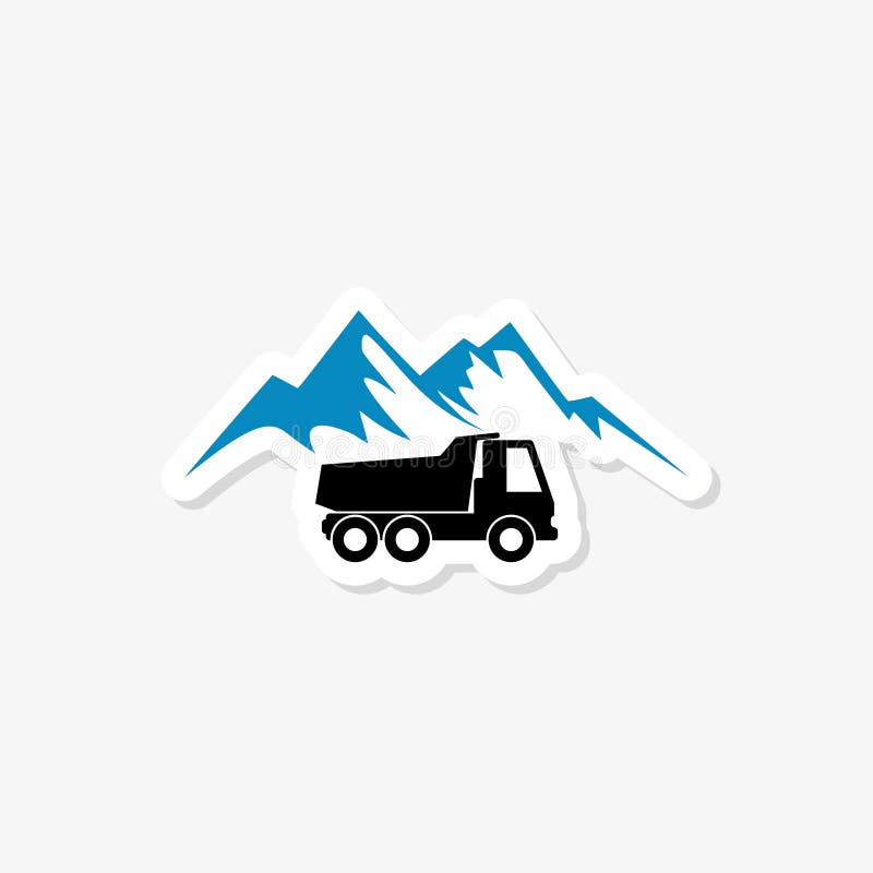Sticker Logo Truck Icon. Paper Sticker Stock Vector - Illustration of ...