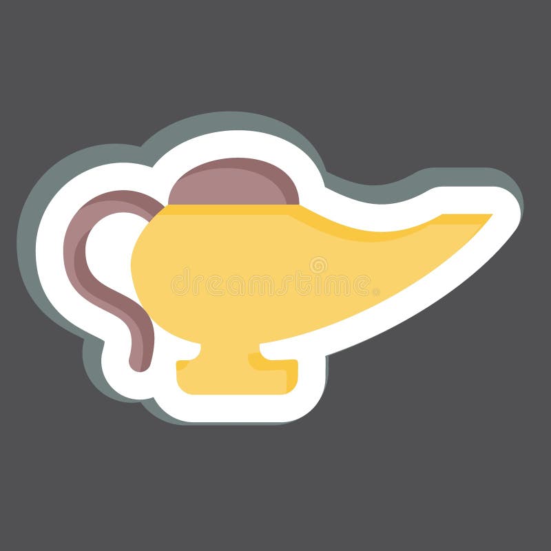 Sticker Magic Lamp. Related To Magic Symbol. Simple Design Editable ...