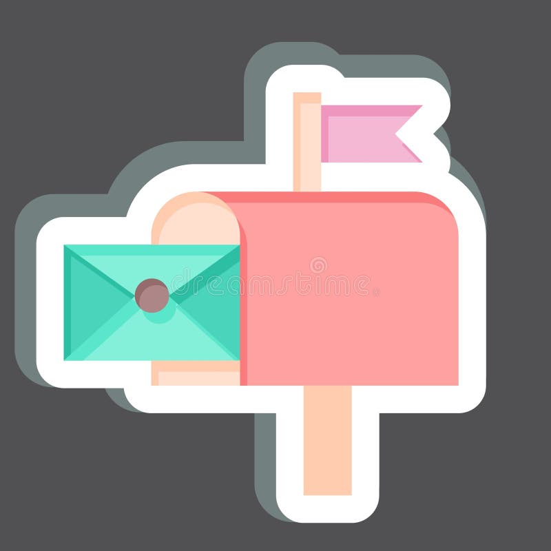 Sticker Mail Box. Related To Post Office Symbol. Simple Design Editable ...