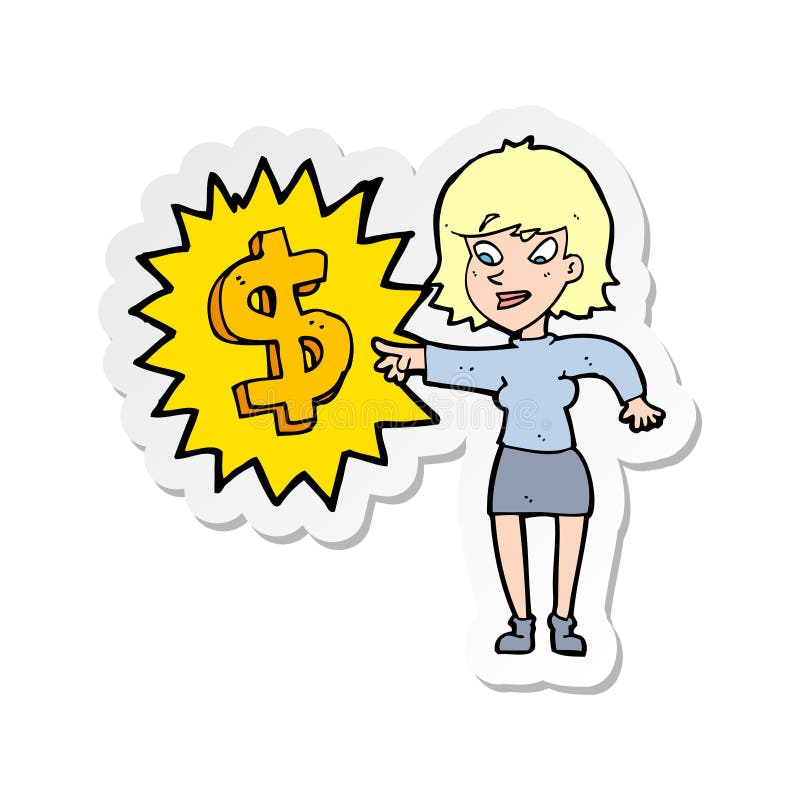 Sticker of a Making Money Cartoon Stock Vector - Illustration of ...