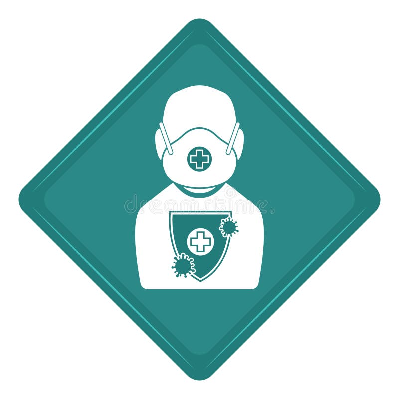 Sticker of a Man with Protection Uniform Stock Vector - Illustration of ...