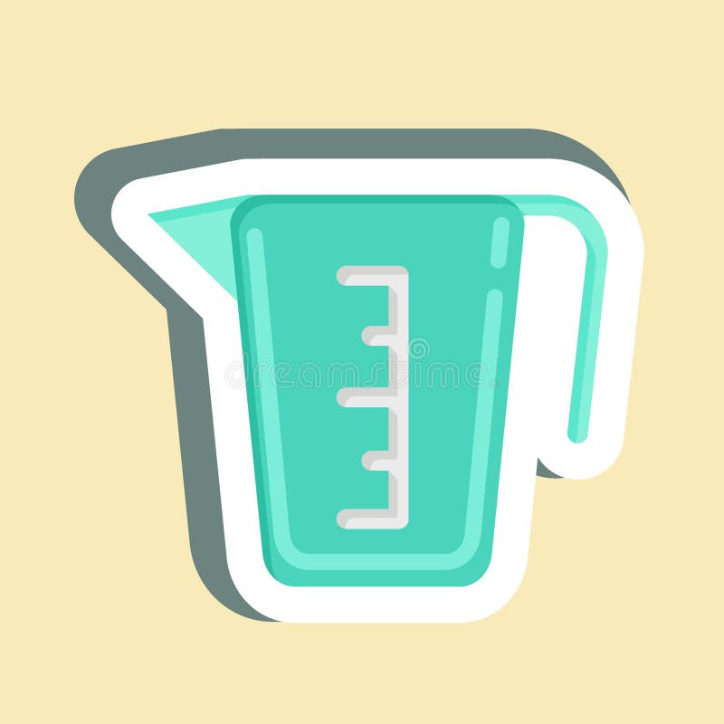 Sticker Measuring Cup. Suitable for Education Symbol. Simple Design ...