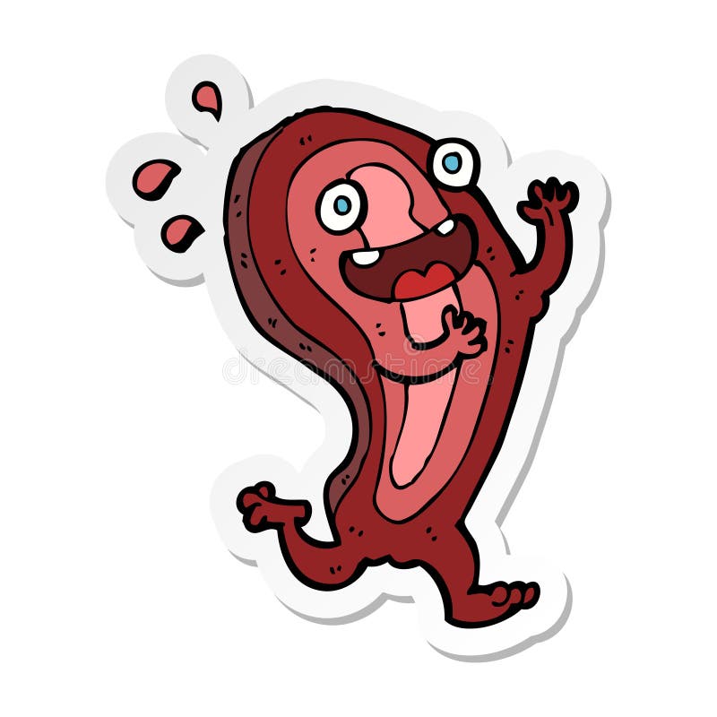 Sticker of a Meat Cartoon Character Stock Vector - Illustration of ...