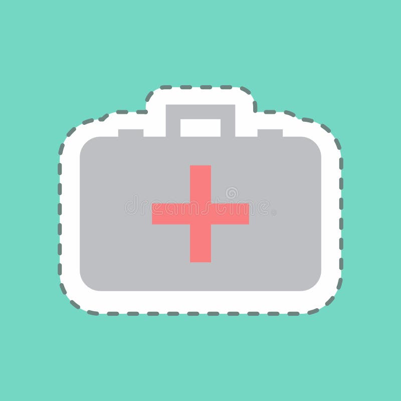Sticker Medicine Box - Line Cut - Simple Illustration,Editable Stroke ...