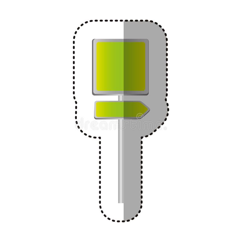 Sticker Metallic Green Square Shape Traffic Sign with Direction Board ...