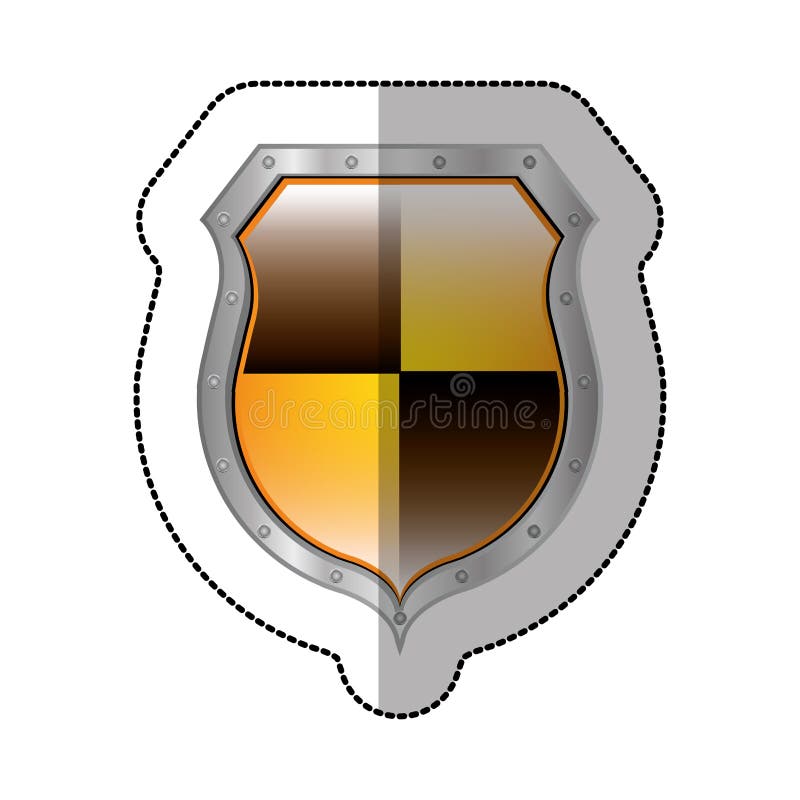 Sticker Metallic Perforated Shield with Colorful Rhombus Shape Stock ...