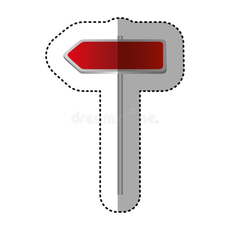 Sticker Metallic Red Direction Board Road Signs Stock Illustration ...