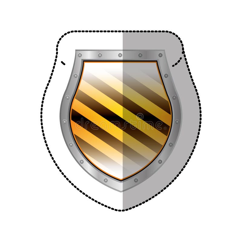 Sticker Metallic Rounded Borders Shield with Colorful Diagonal Lines ...