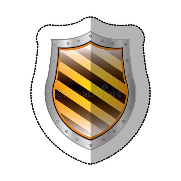 Sticker Metallic Rounded Borders Shield with Colorful Diagonal Lines ...