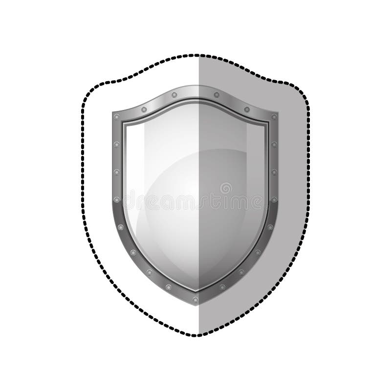 Sticker Metallic Shield with Reflection and Shiny Stock Illustration ...