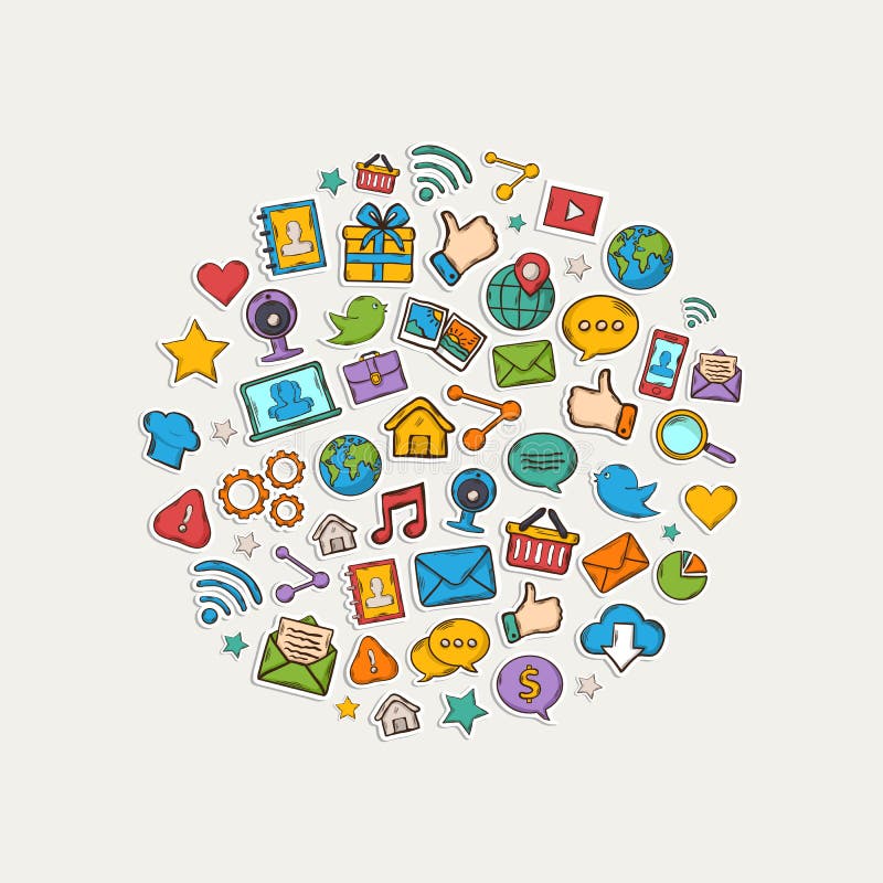 Sticker mobile apps set stock vector. Illustration of concept - 46143390