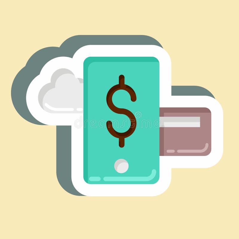 Sticker Mobile Payment. Suitable for Education Symbol. Simple Design ...