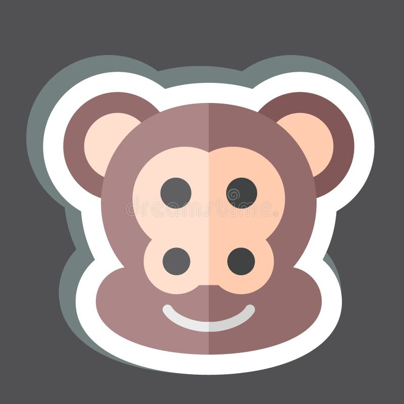 Sticker Monkey. Related To Animal Symbol. Simple Design Editable Stock ...