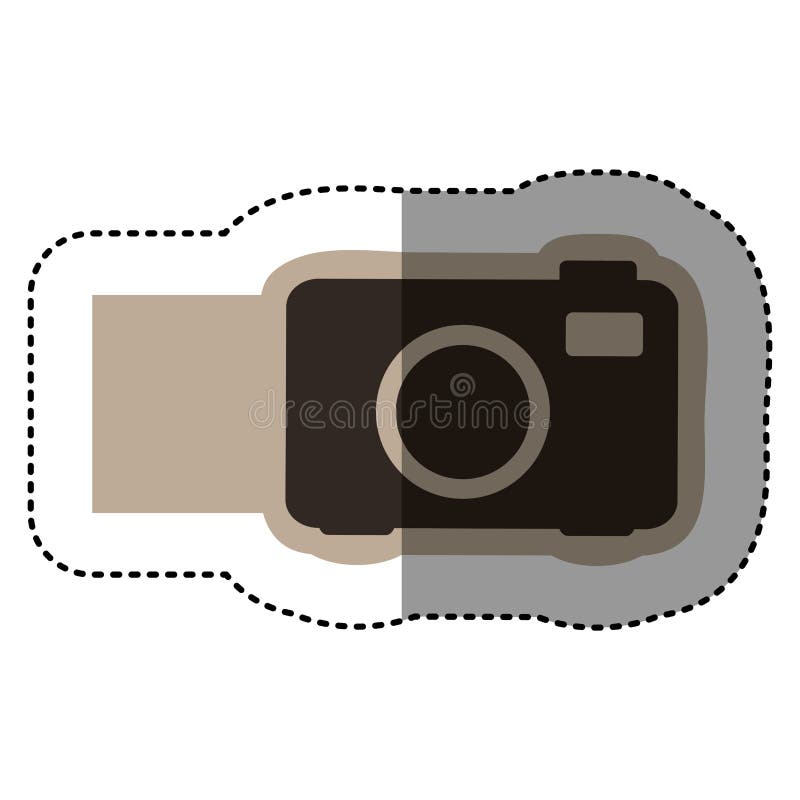 Sticker Monochrome Emblem with Analog Camera Stock Illustration ...