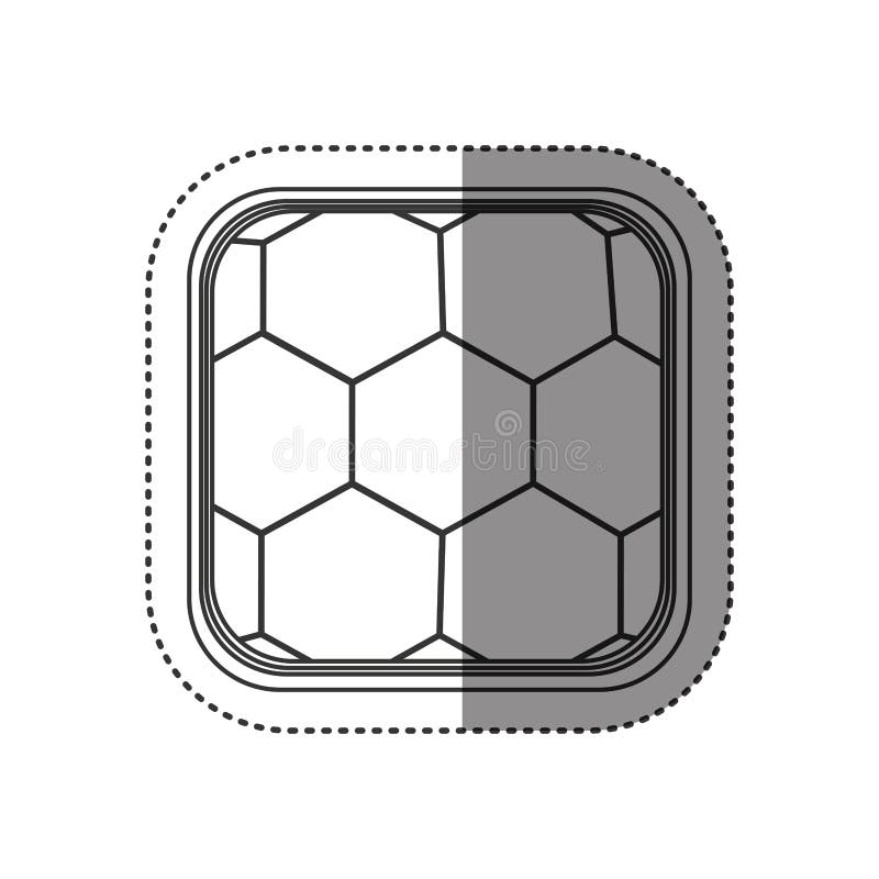 Sticker of Monochrome Rounded Square with Background of Soccer Ball ...