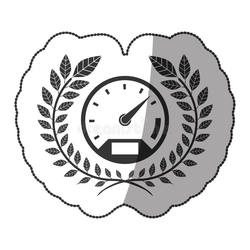 Sticker Speedometer Award in Monochrome with Half Shaded Stock Vector ...