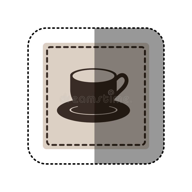 Sticker Monochrome Square Coffee Cup Stock Illustrations – 13 Sticker ...