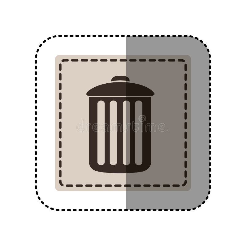 Sticker Monochrome Square with Trash Container Stock Illustration ...