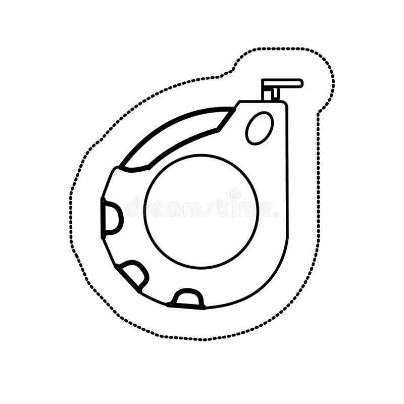 Sticker Monochrome with Tape Measure Stock Vector - Illustration of ...