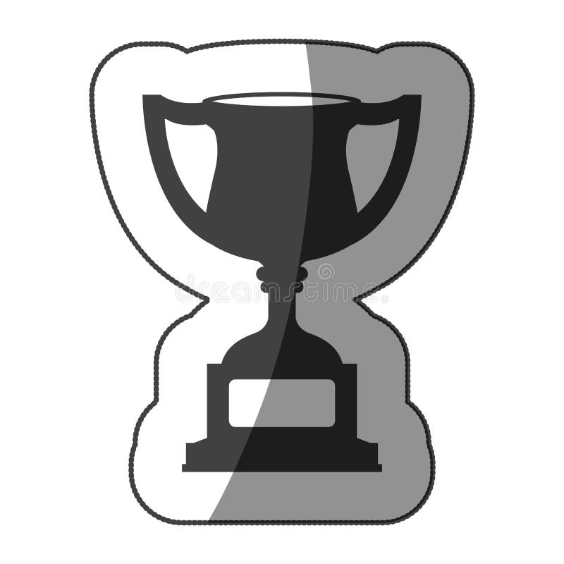Sticker Monochrome Trophy Cup with Half Shaded Stock Vector ...