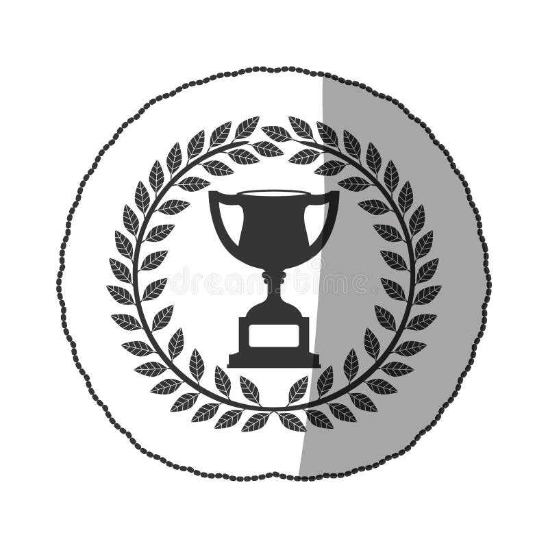 Sticker Trophy Cup Medal in Monochrome with Ribbon Stock Vector ...