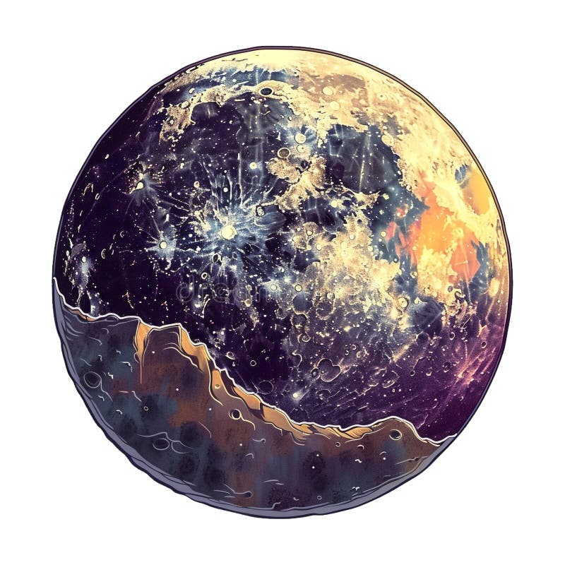 Sticker of a Moon on a Transparent Background - Ai Generated Stock ...